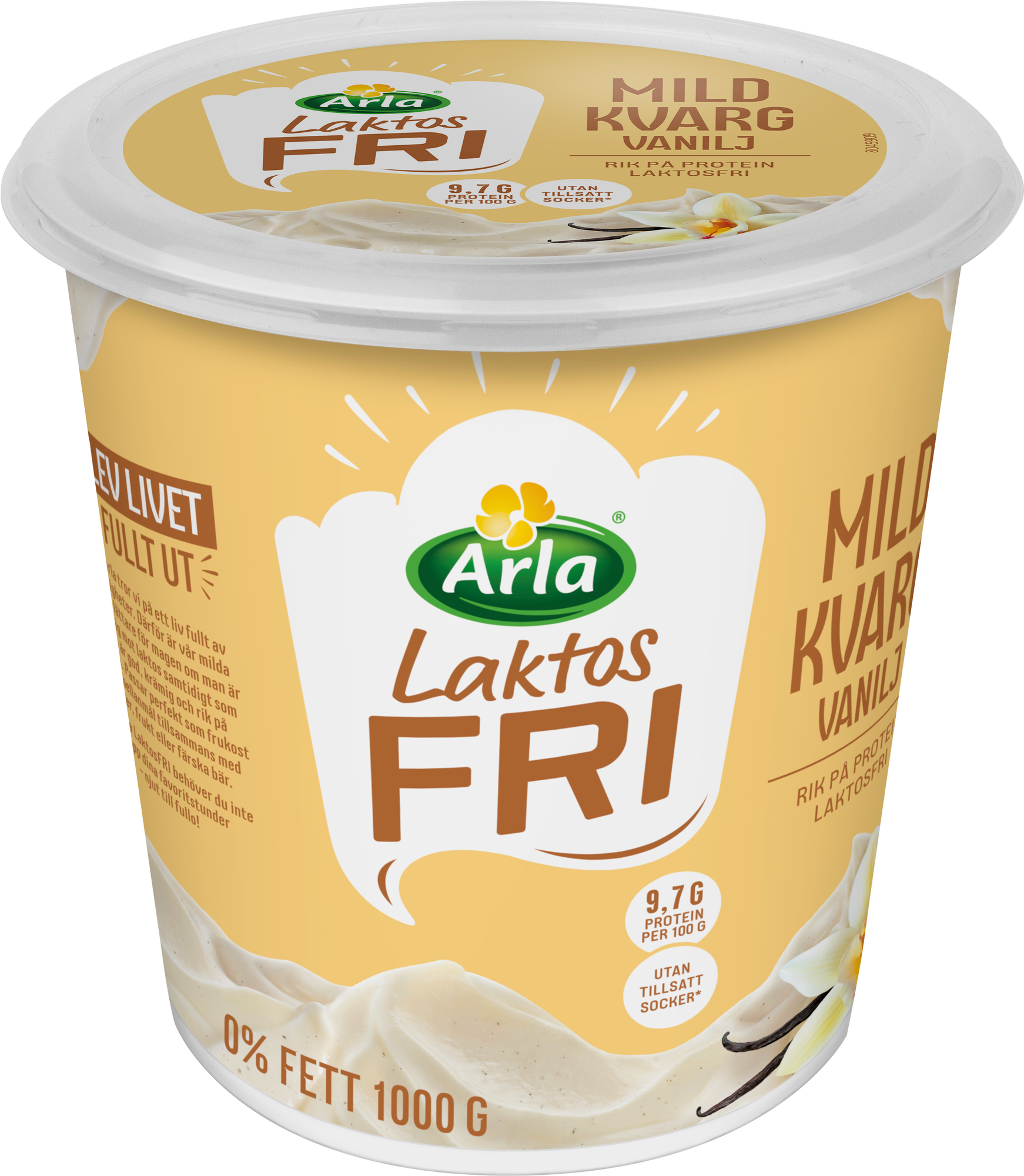 Arla® Laktosfri mild kvarg vanilj 1000 g | Arla