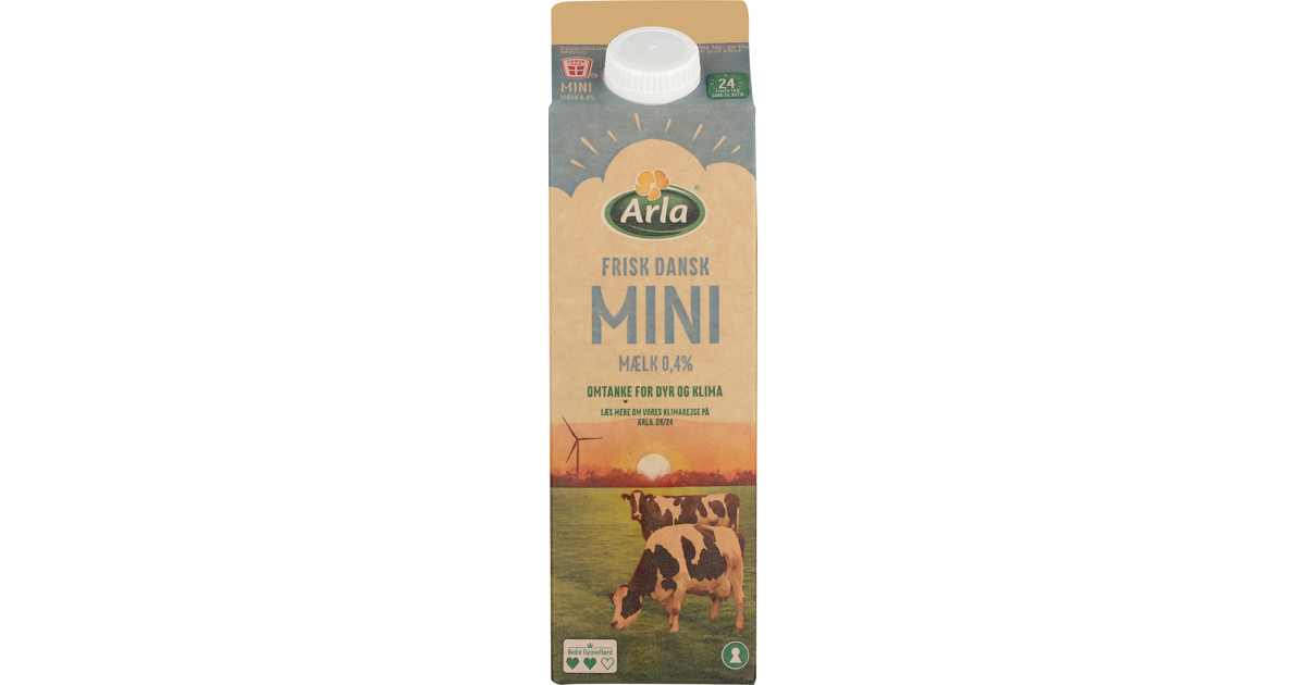Arla® 24 Frisk Dansk Minimælk 0,4% 1 l | Arla