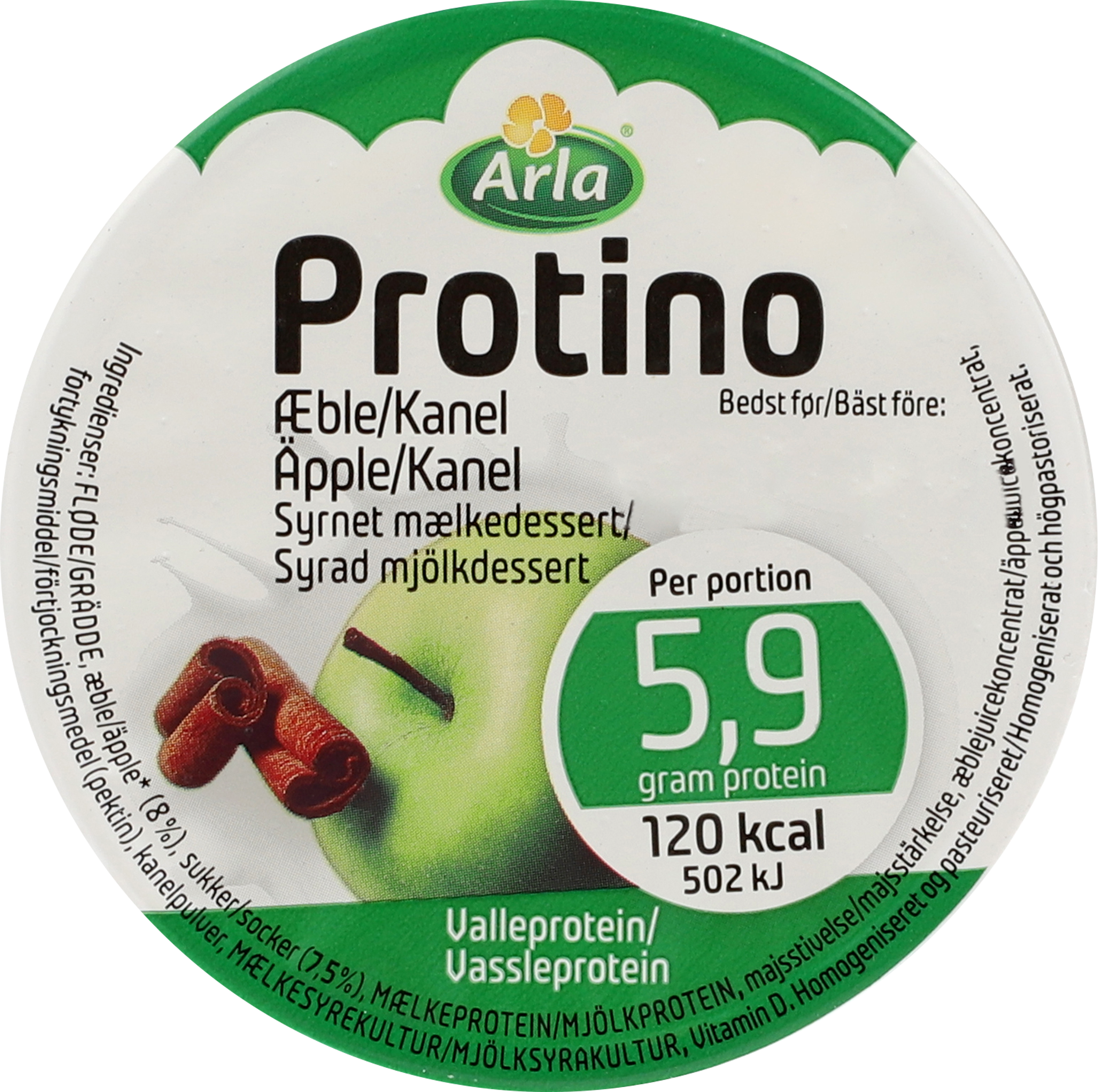 Arla Protino® Syrnet Mælkedessert m. æble og kanel 80 g | Arla