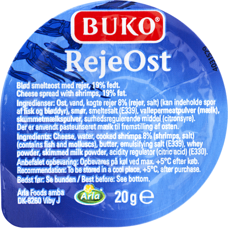 Smelteost rejer 40+ 20 g | Arla Pro Danmark