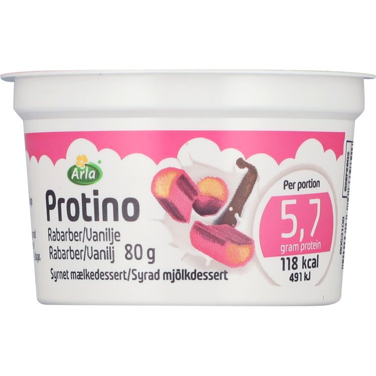 Dessert rabarber/vanilje 7,4% 80 g | Arla Pro Danmark