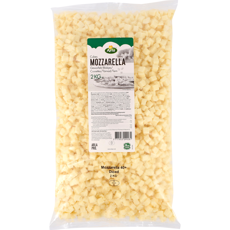 Mozzarella tern 40+ 2 Kg | Arla Pro Danmark