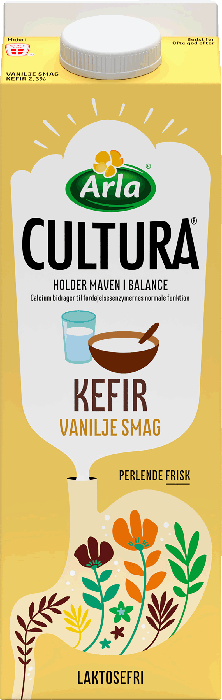 Arla Cultura® Laktosefri kefir vaniljesmag 2,3% 1 l | Arla