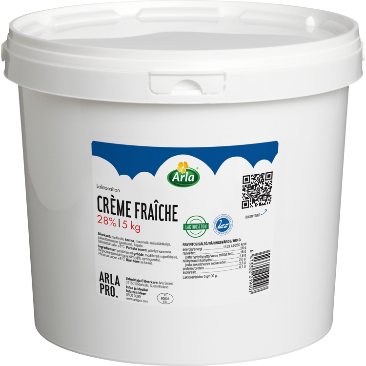 Arla Pro crème fraîche 28% laktoositon 5kg | Arla® Pro Suomi