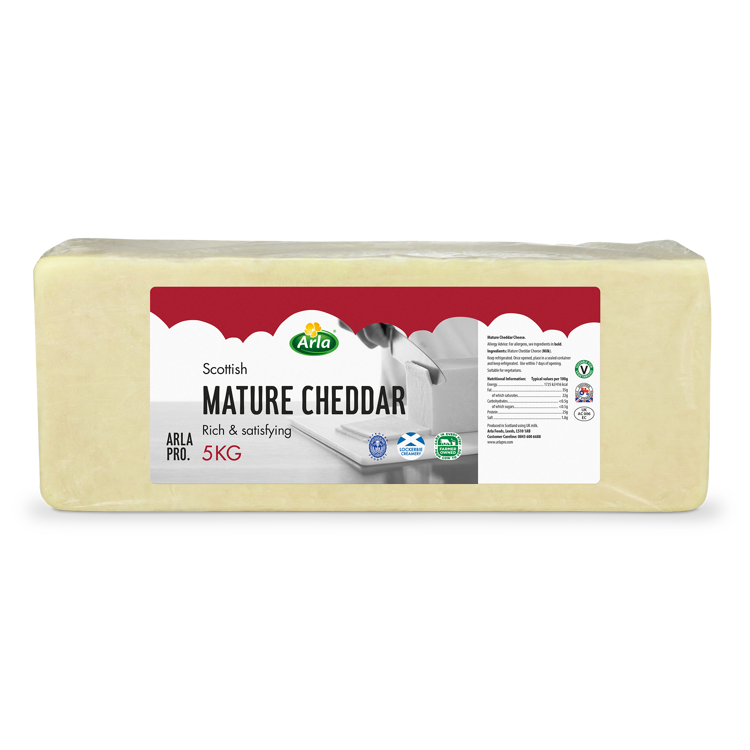 Arla Pro Scottish Mature Cheddar Cheese Block 5kg | Find wholesaler ...
