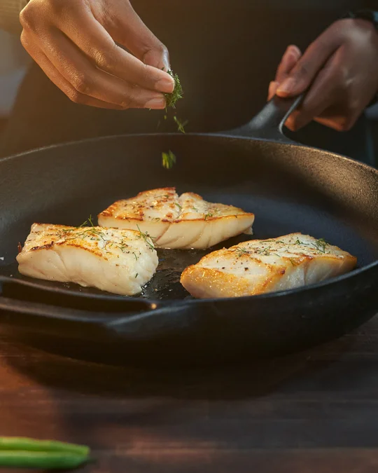 Pan-fried sea bass ( Recipe ) With chilli & greens | Lurpak®