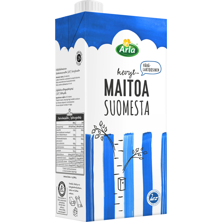 Arla Vähälaktoosinen Kevytmaito Suomi 1L (UHT) | Arla® Pro Suomi