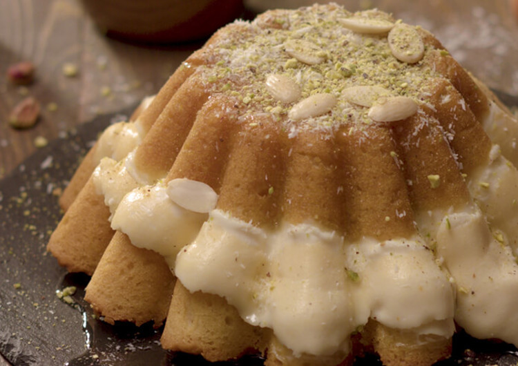 Basbousa met roomvulling ( Recept ) | Arla - Recept | Arla