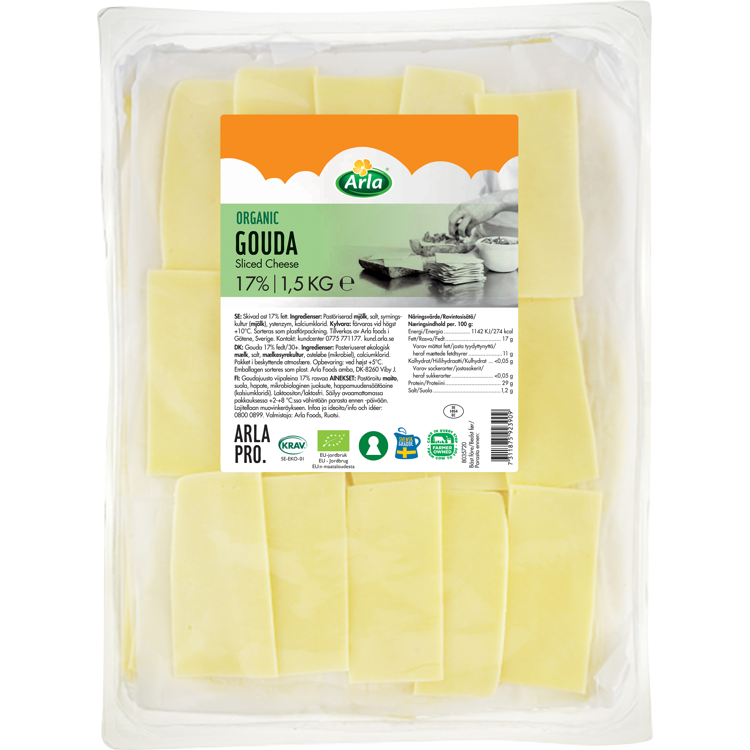 Arla Pro luomu goudaviipale 17% 1,5kg | Arla® Pro Suomi