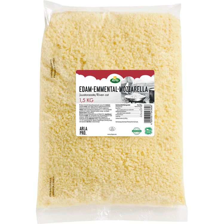 Arla Pro edam-emmental-mozzarella juustoraaste 25% 1,5kg | Arla® Pro Suomi