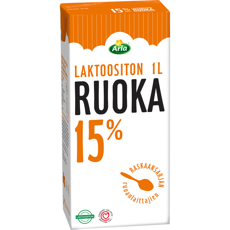 Arla ruoka 15% laktoositon 1L (UHT) | Arla® Pro Suomi